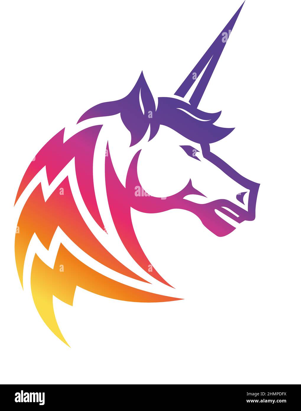 Strong Unicorn with Multi Color Gradient Stock Vector Image & Art - Alamy