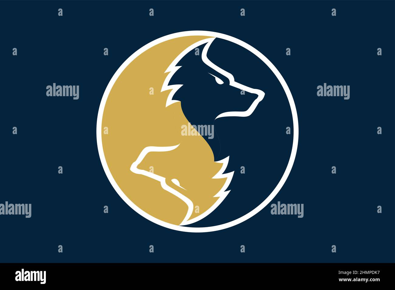 2 wolves illustration hi-res stock photography and images - Alamy