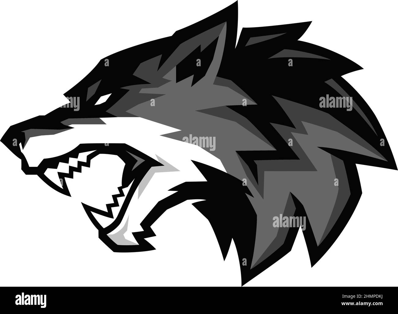 Edgy Design Head of Aggressive Wolf Stock Vector Image & Art - Alamy