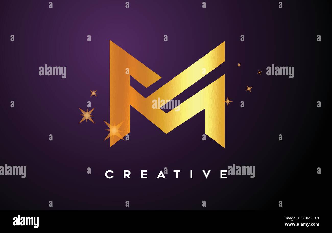 Blue M Letter Logo Design with Stylized Look and Modern Design for ...