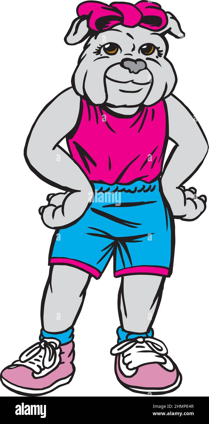 Bulldog Mascot Girl Vector Illustration Stock Vector Image & Art - Alamy