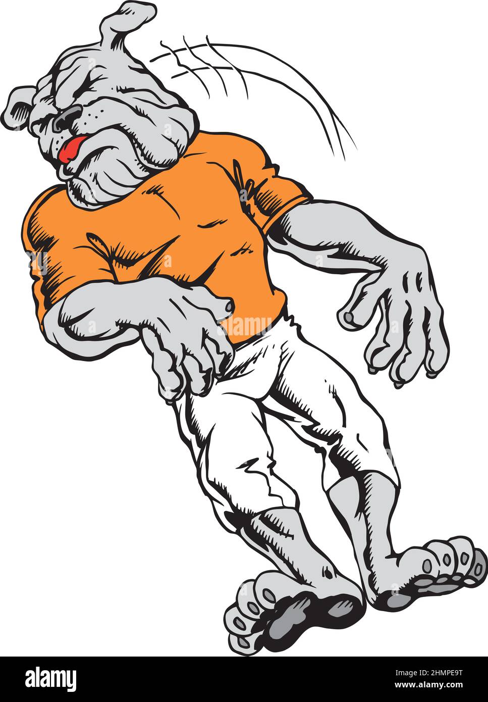 Bulldog Mascot Falling Over Vector Illustration Stock Vector Image ...
