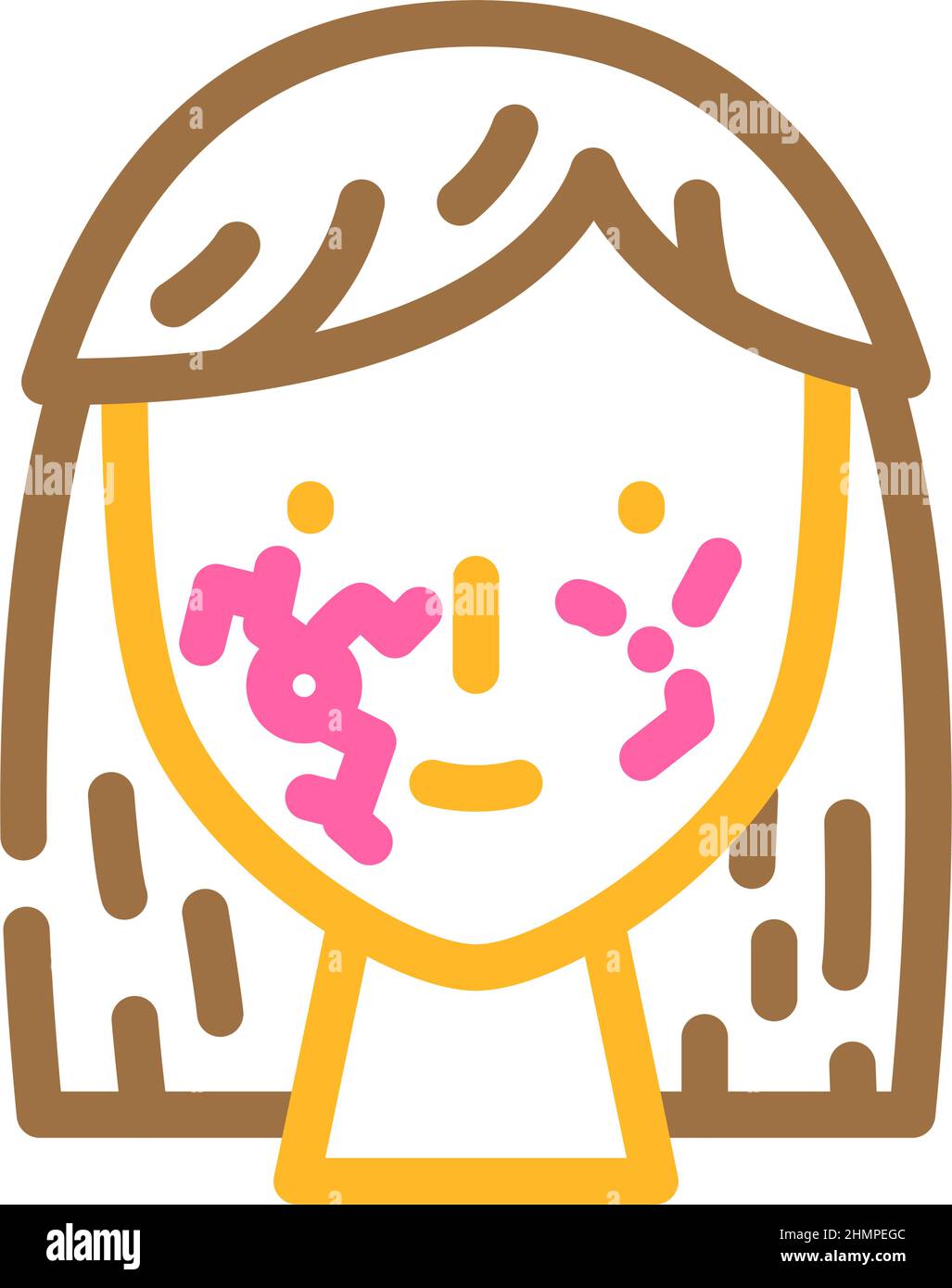 couperose skin disease color icon vector illustration Stock Vector ...