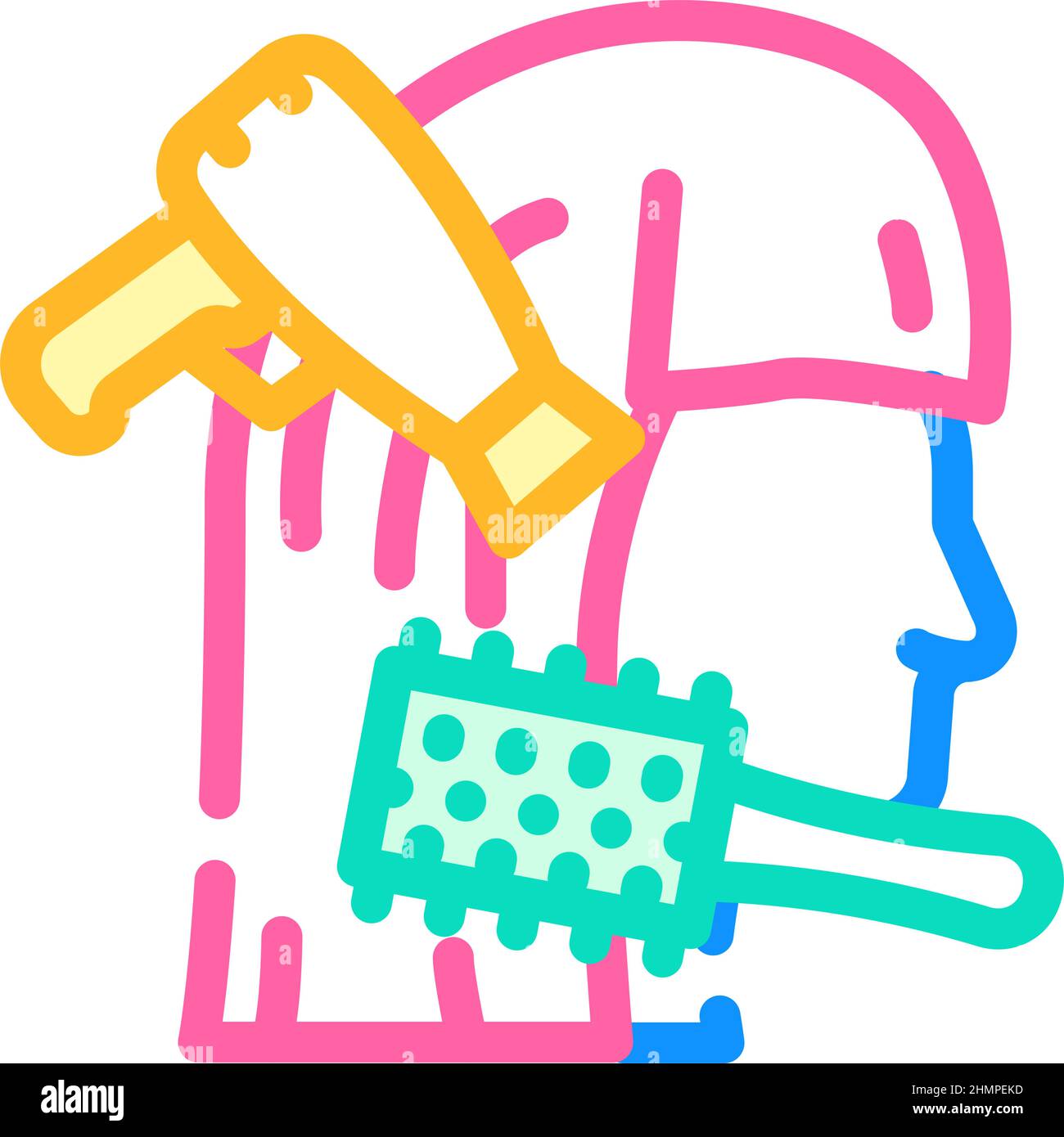 brushing hair color icon vector illustration Stock Vector Image & Art ...