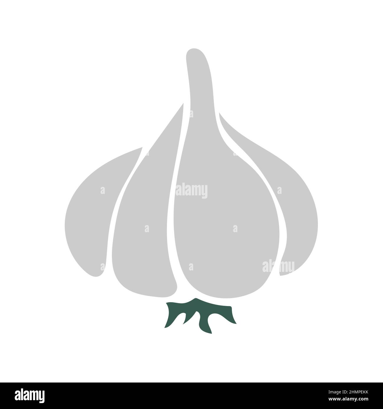 Vector illustration of simple and cute garlic on white. Hand drawn icon ...