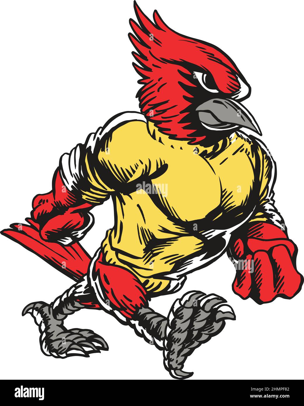 Cardinal Mascot Walking Vector Illustration Stock Vector Image & Art ...