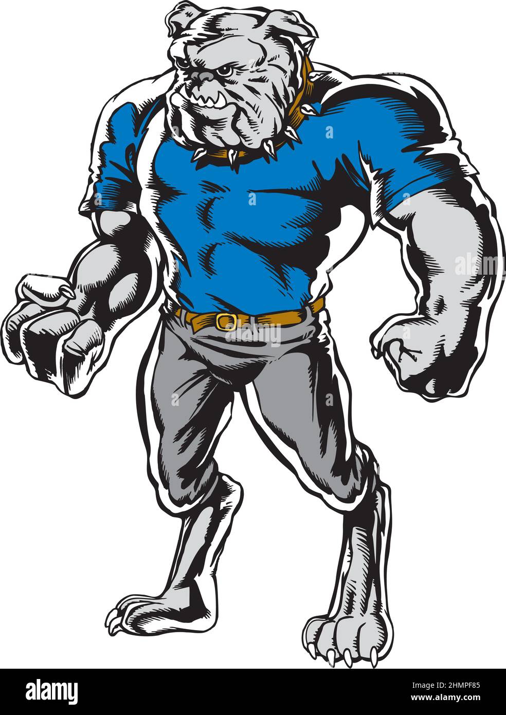 Bulldog Mascot Standing Tough Vector Illustration Stock Vector Image ...