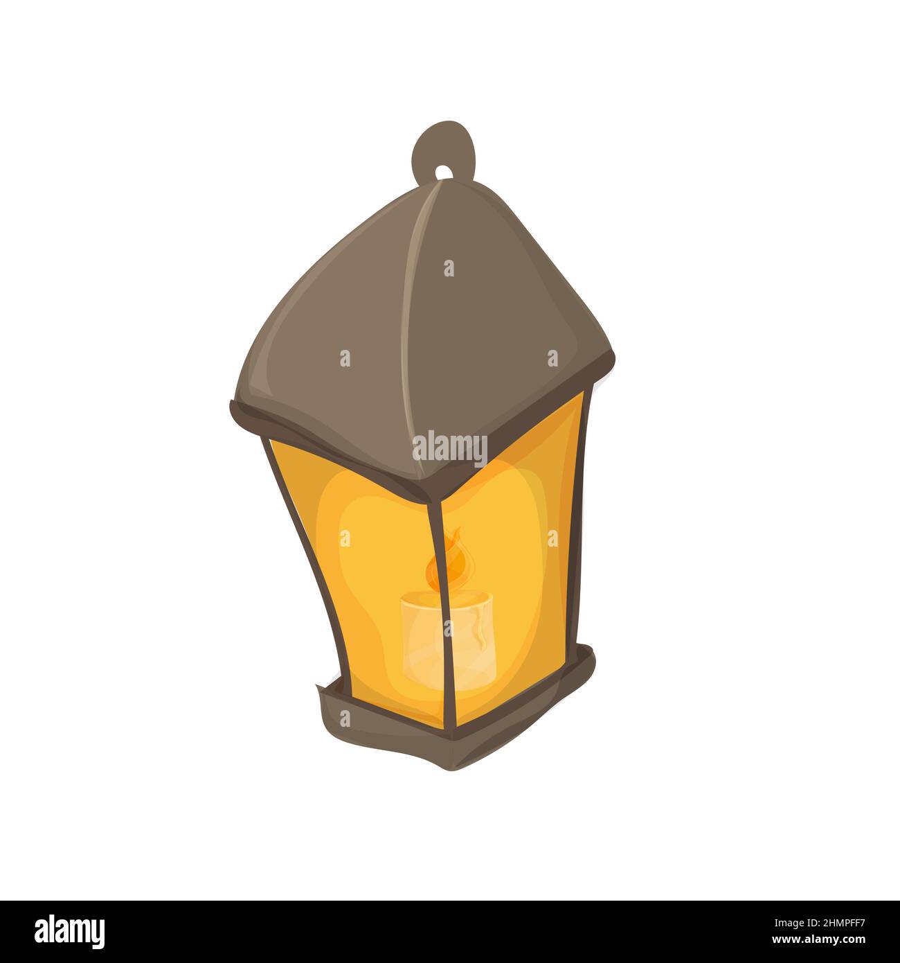 Street lantern icon on white background. Vector illustration in cute ...