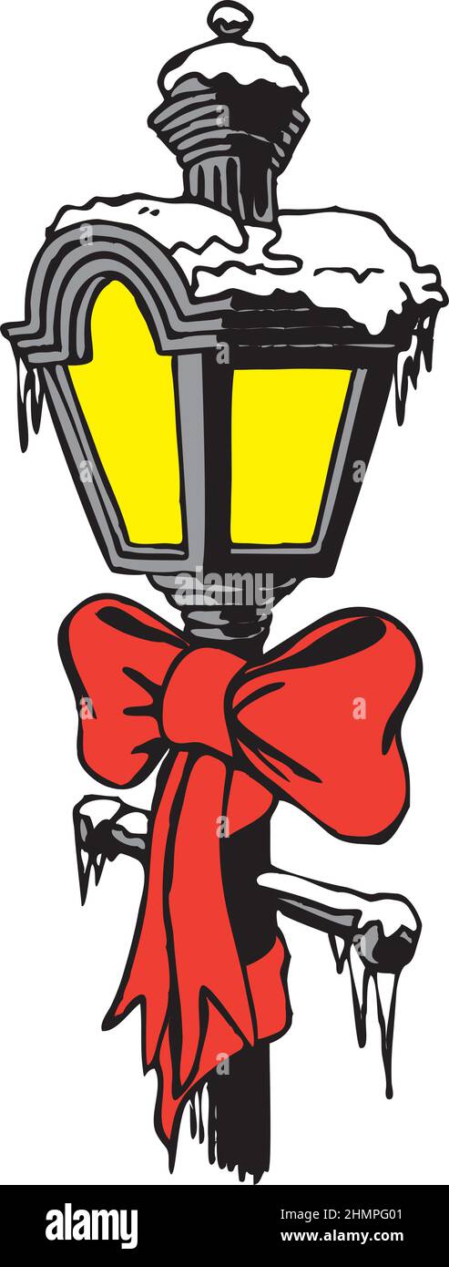 Christmas Gas Lamp Vector Illustration Stock Vector Image & Art - Alamy