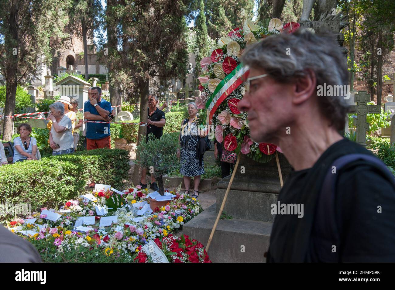 Rome, Italy 19/07/2018: Acatholic cemetery in the Testaccio ...