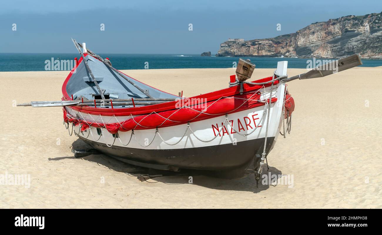 Nazare, Portugal - April 2018: Colorful traditional old wooden fishing ...