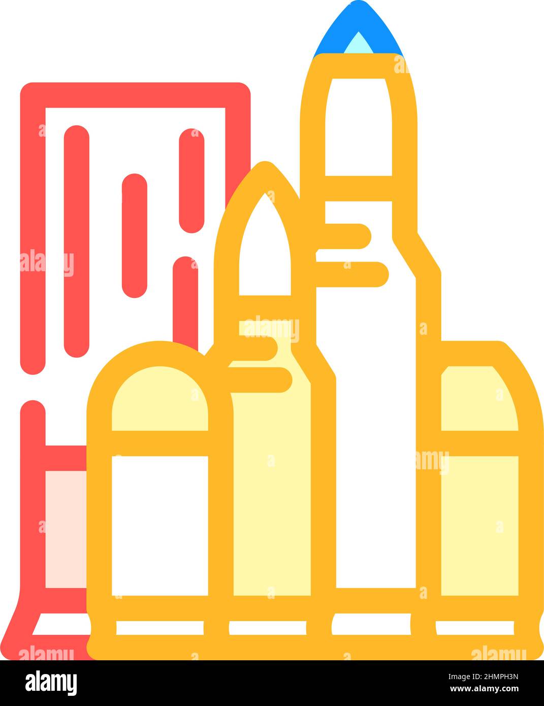 bullet set for gun color icon vector illustration Stock Vector Image ...