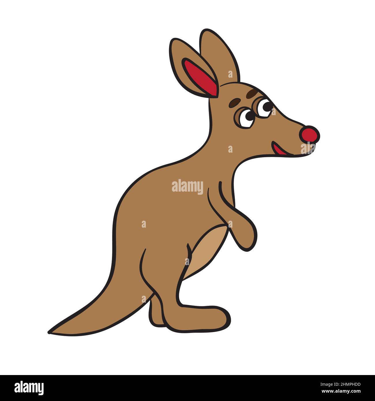 Vector cartoon style illustration of cute kangaroo. Simple hand drawn ...