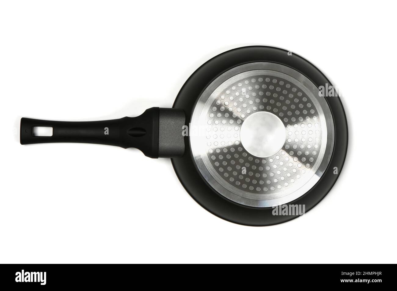 Black frying pan on white background. High resolution photo. Full depth ...