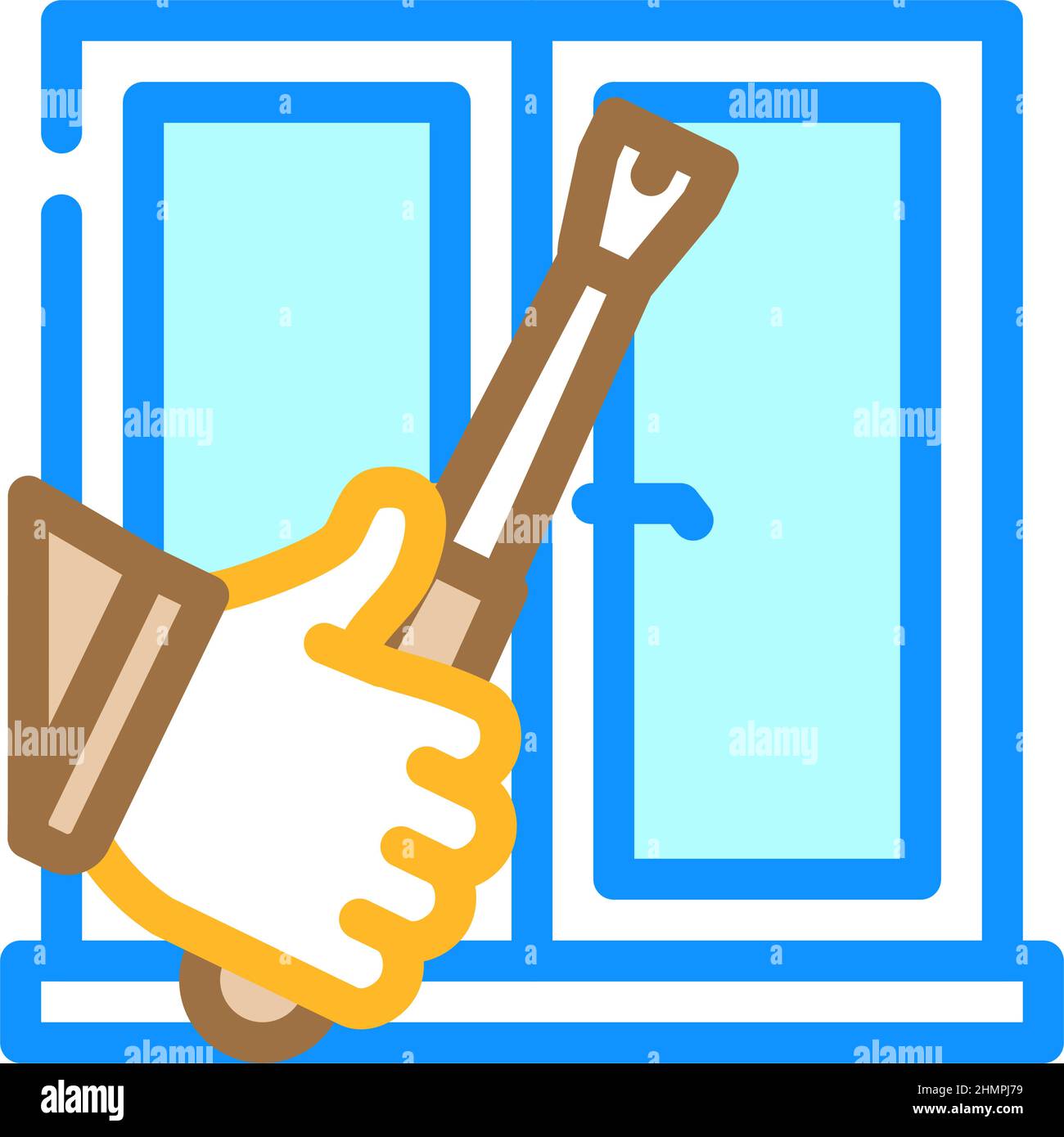 Man painting window frame Stock Vector Images - Alamy