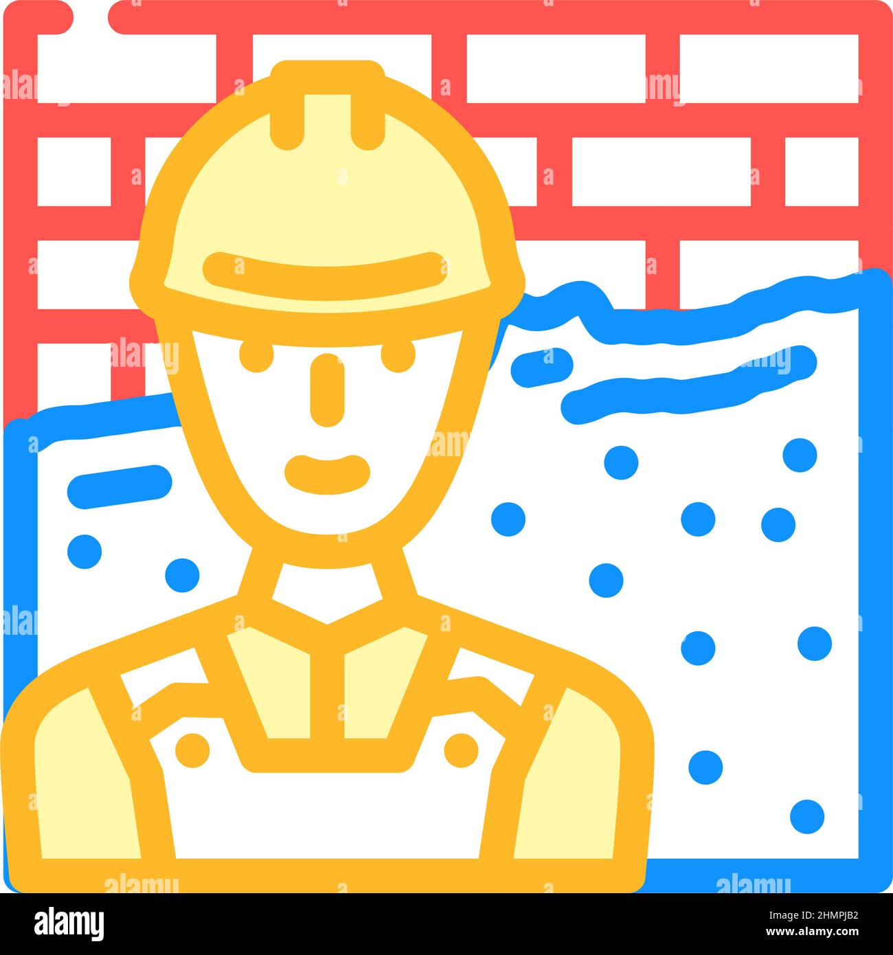 plasterer worker color icon vector illustration Stock Vector Image ...