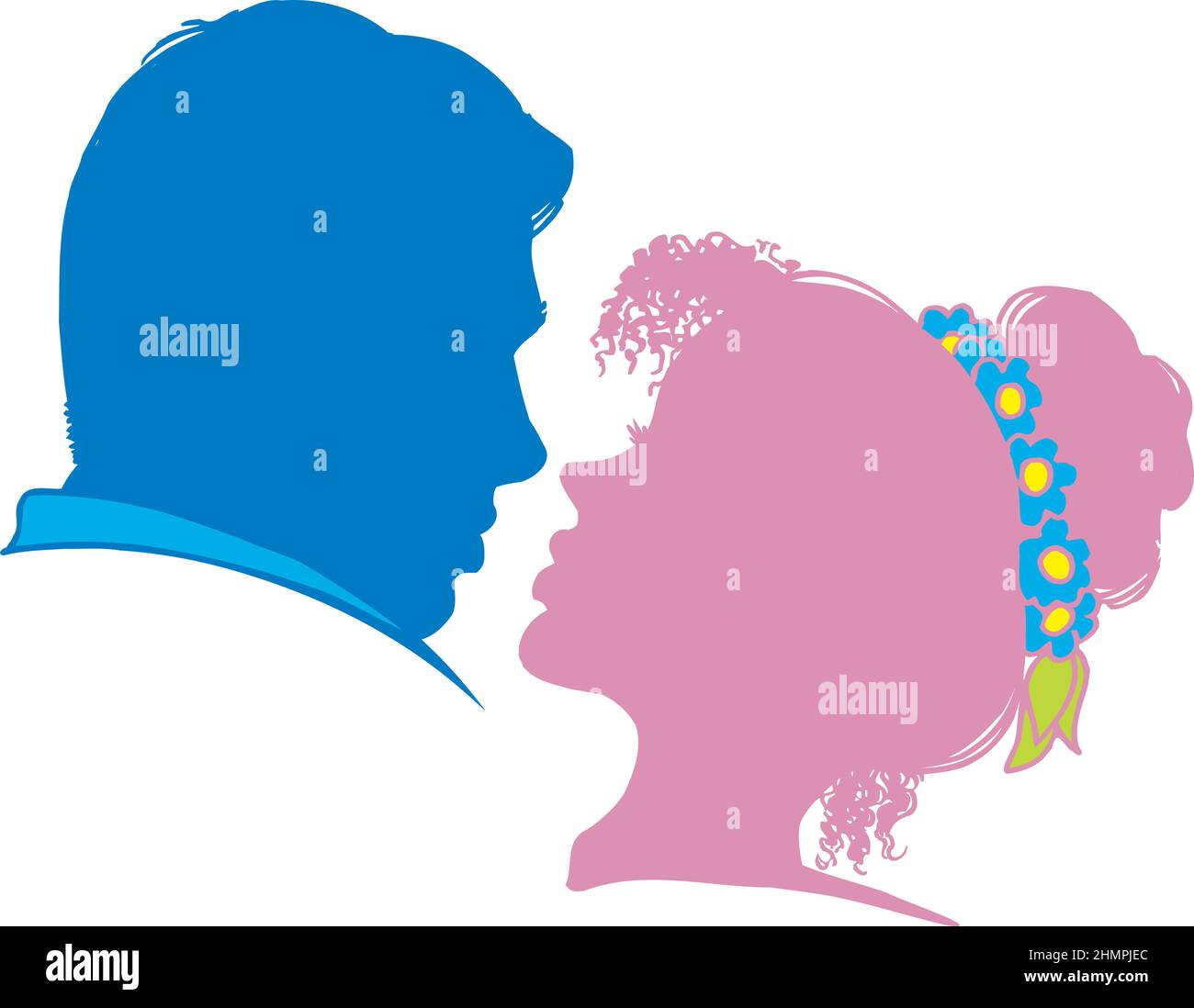 Dance Formal Face to Face Vector Illustration Stock Vector Image & Art ...