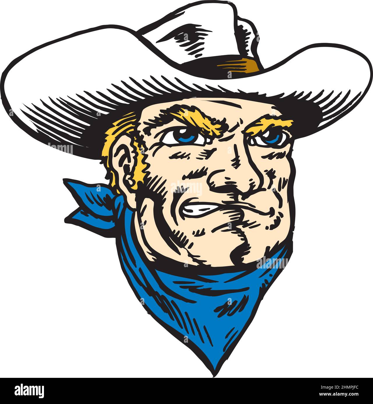Cowboy Mascot Head Vector Illustration Stock Vector Image & Art - Alamy