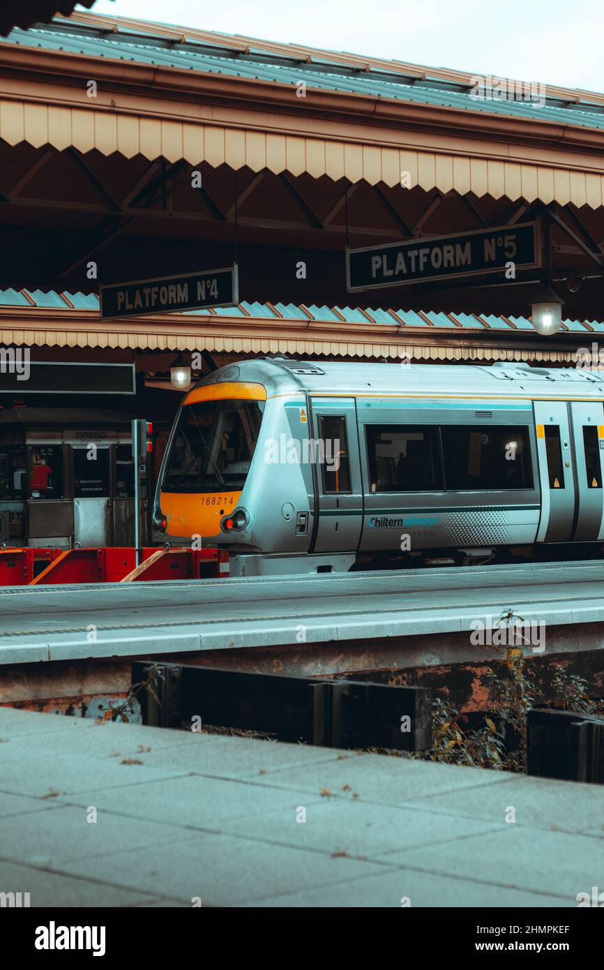 Train leaving the Station Stock Photo - Alamy