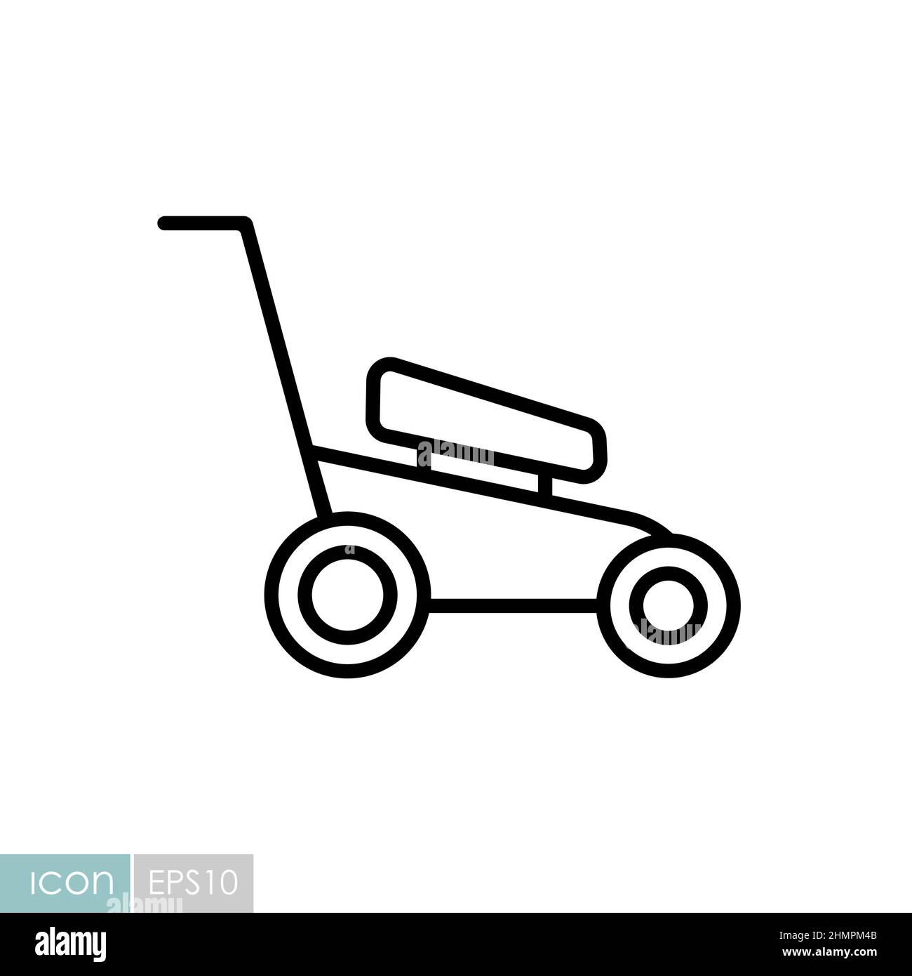 Lawn mower vector icon. Gardening grass-cutter. Graph symbol for ...