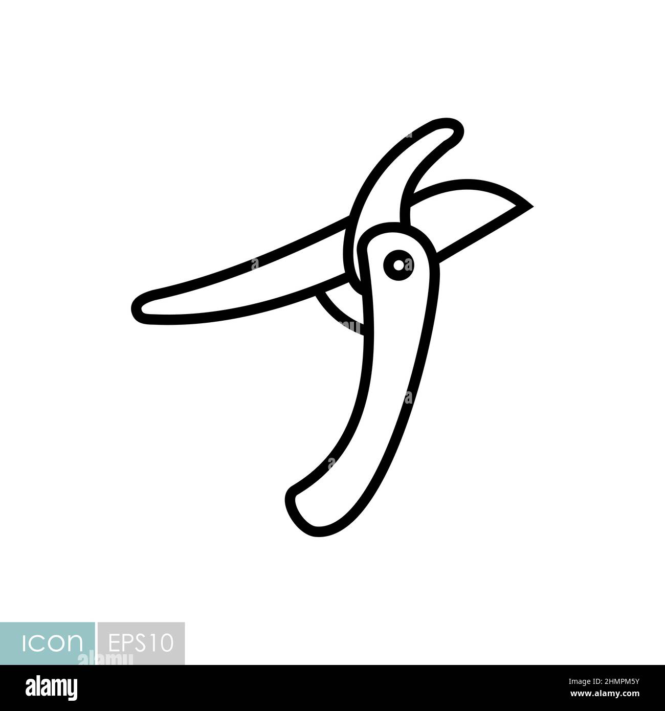 Pruning scissors, garden secateurs vector icon. Graph symbol for ...