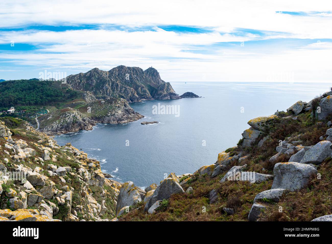 Aerial view of the Cies islands, Galicia, Spain Stock Photo - Alamy