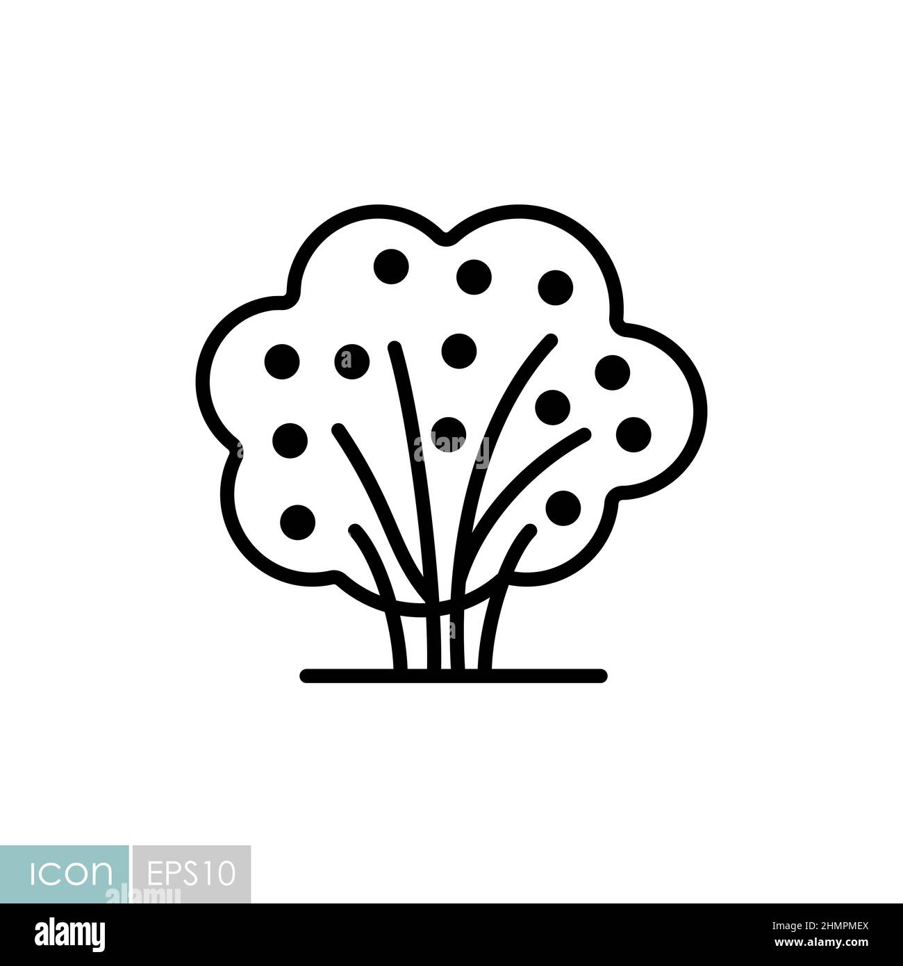 Garden bush with berries vector icon. Graph symbol for agriculture ...