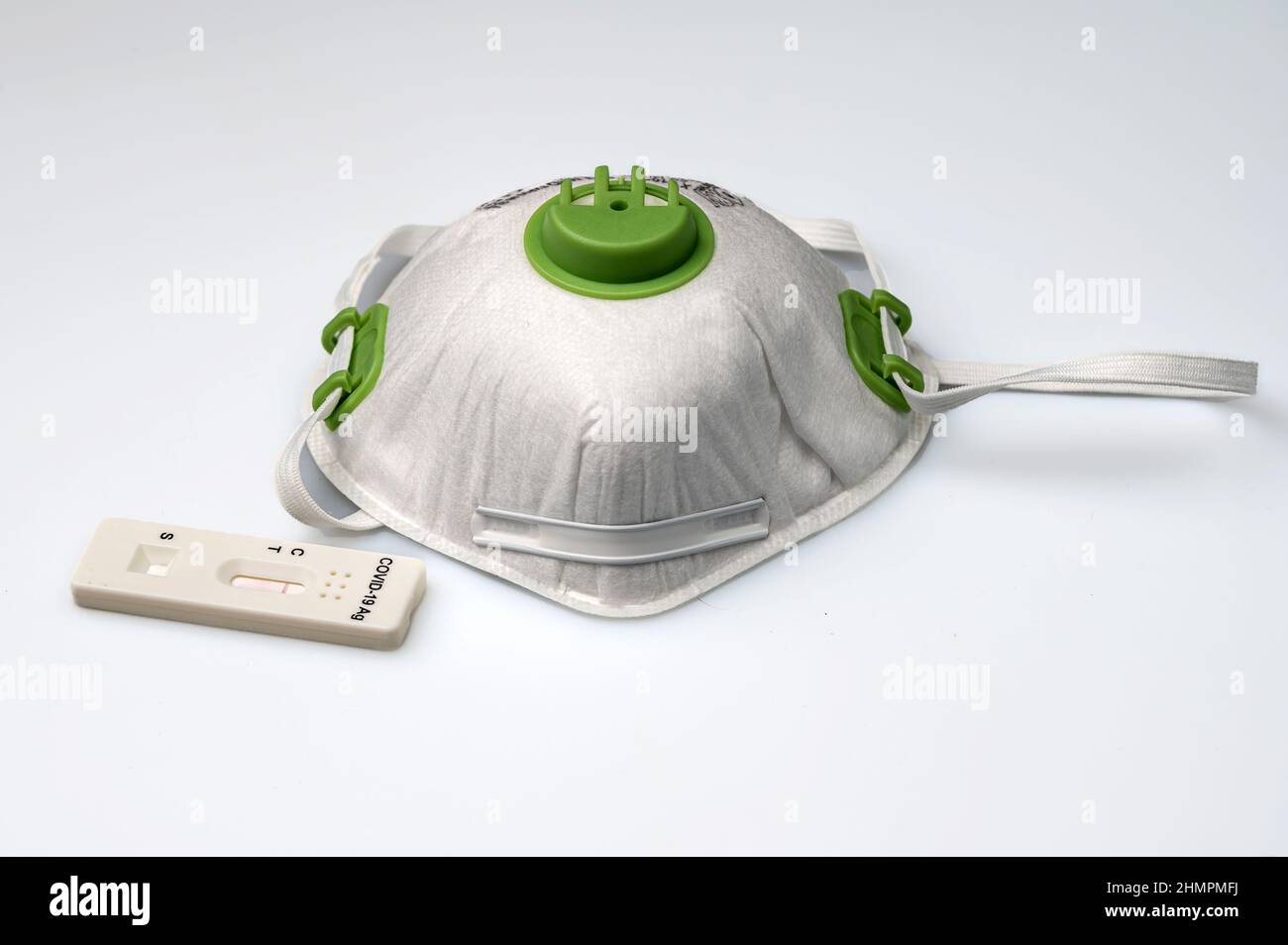 Covid-19 rapid antigen self test for diagnostic at home and a ffp2 ...