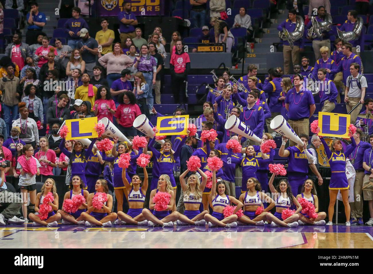 Baton Rouge, LA, USA. 10th Feb, 2022. LSU Cheerleaders cheer on their ...