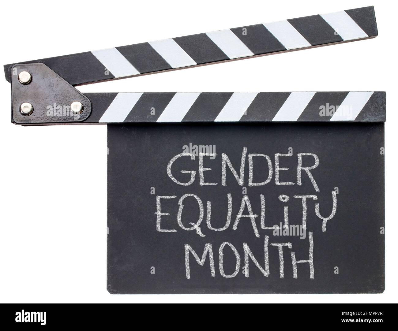 Gender Equality Month - white chalk handwriting on a clapboard ...