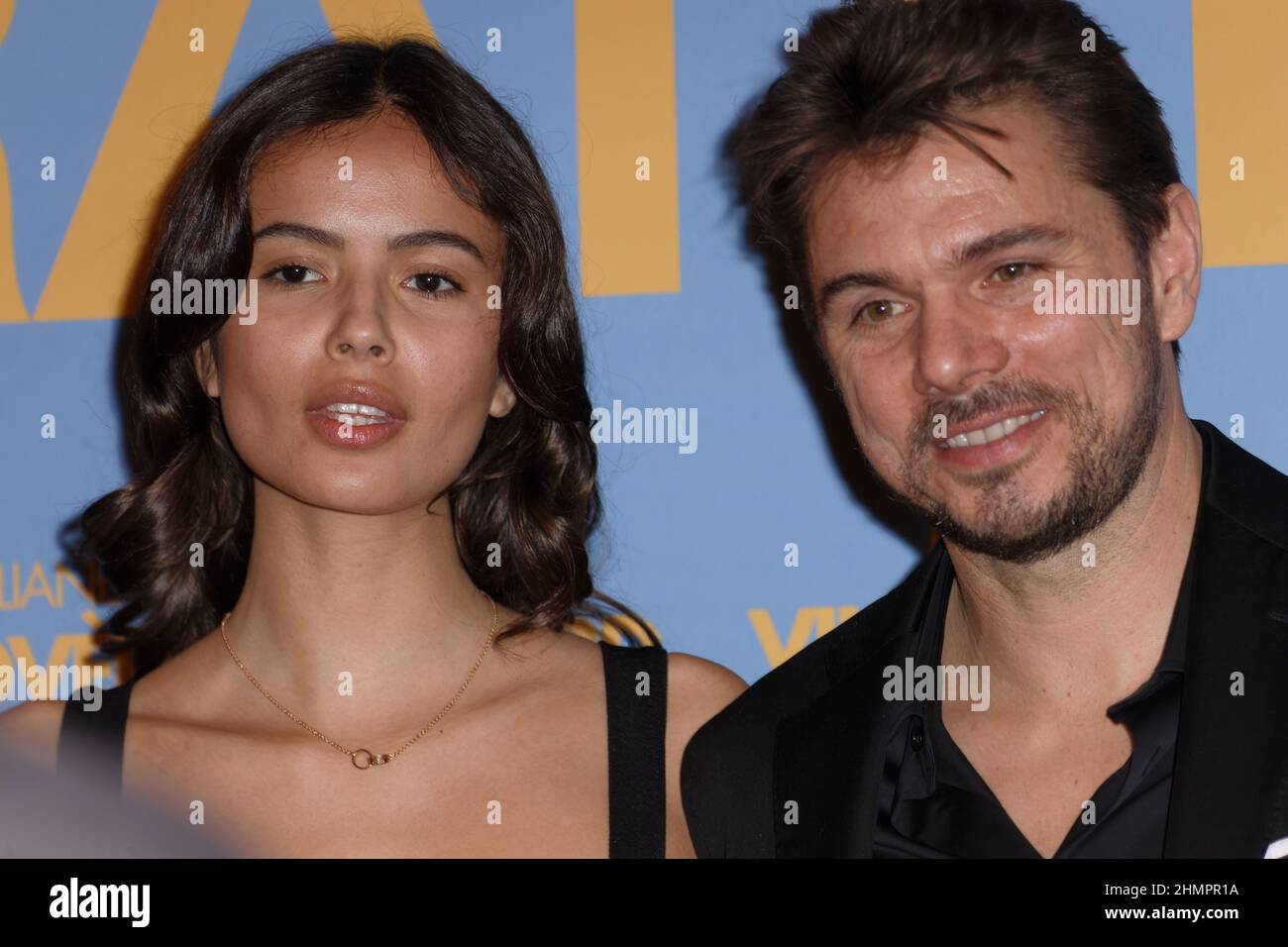 Paris, France. 10th Feb, 2022. Sara Hannoun and Stan Wawrinka attend ...