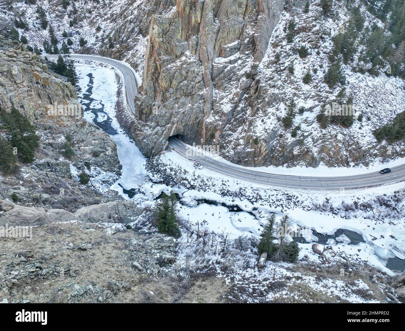 Canyon in Rocky Mountains of Colorado - Poudre River at Little Narrows ...