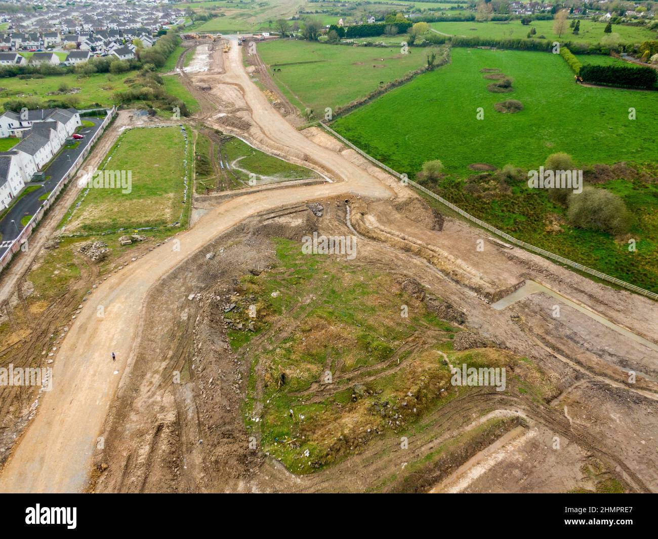 Limerick, Ireland 04.04.2021,the link between the Old Cratloe Rd road ...