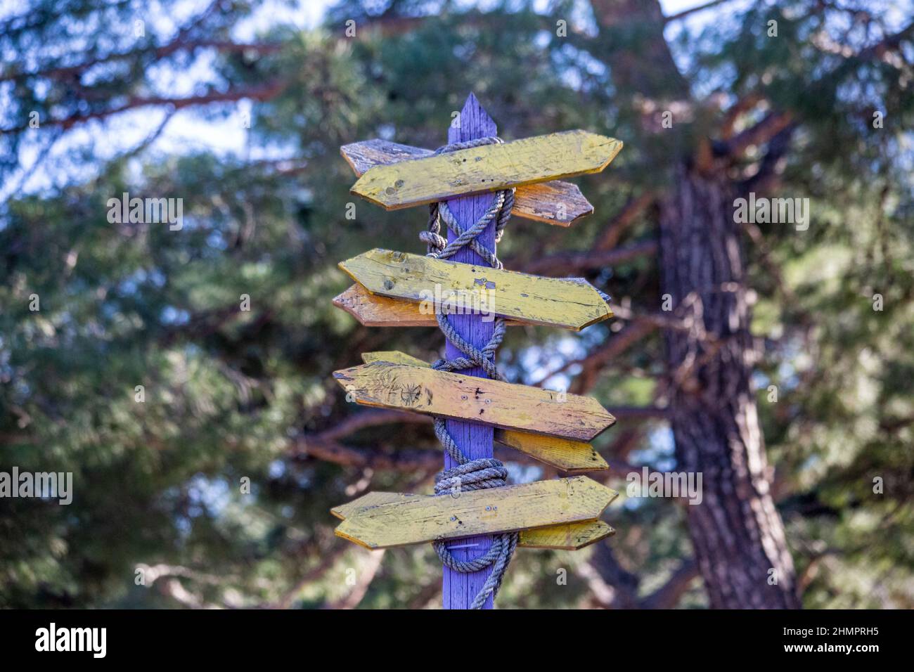 Old wooden signposts in arrow shape Stock Photo - Alamy