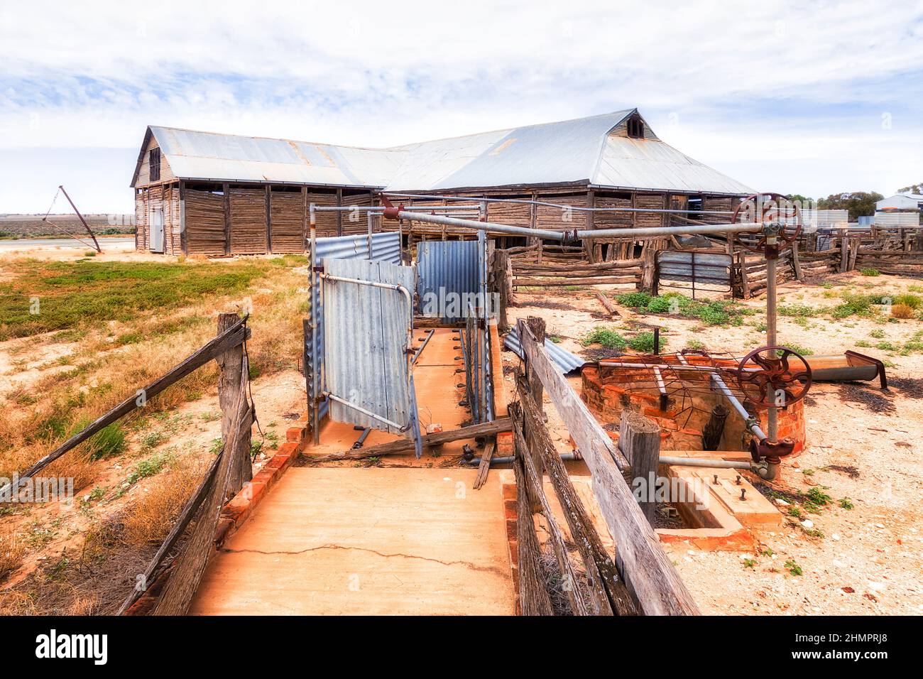 Historic heritage wool shed and sheep yard near Visitor centre in Lake ...