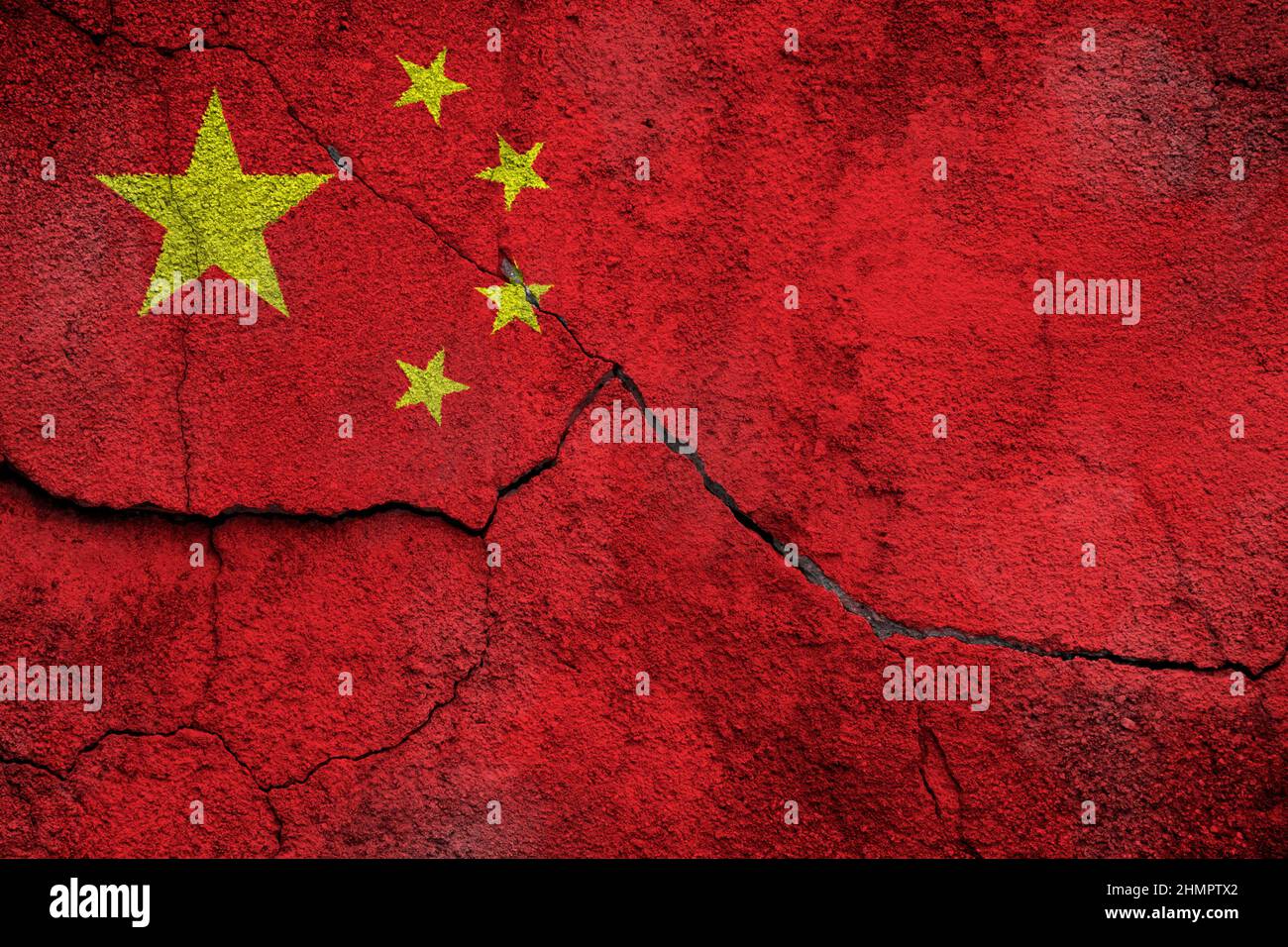 China flag cracked hi-res stock photography and images - Alamy