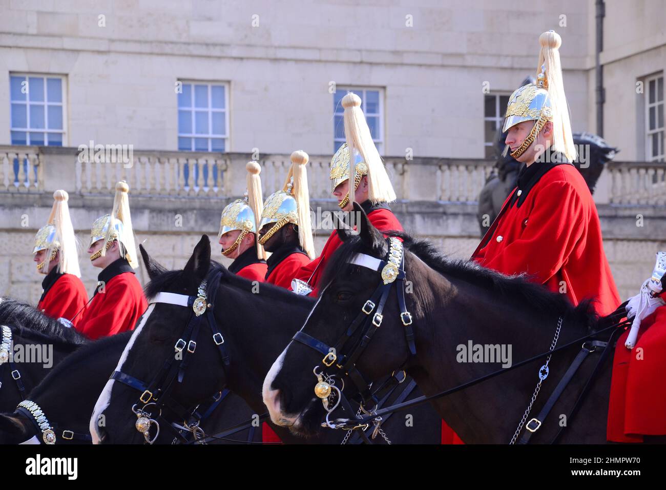 The Queen's Life Guard change ceremony on Horse Guards Parade, off ...