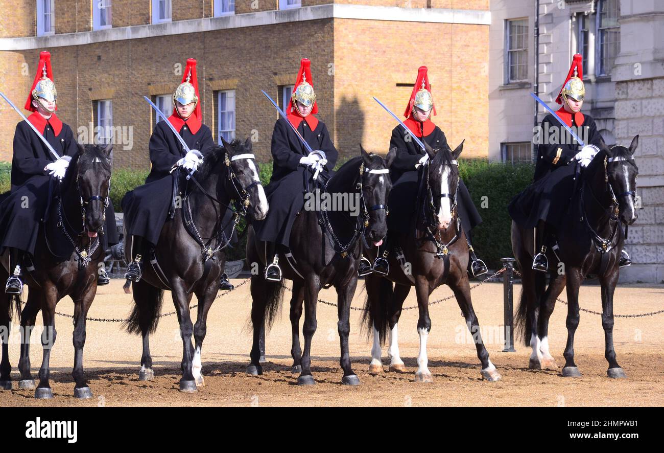 The Queen's Life Guard change ceremony on Horse Guards Parade, off ...