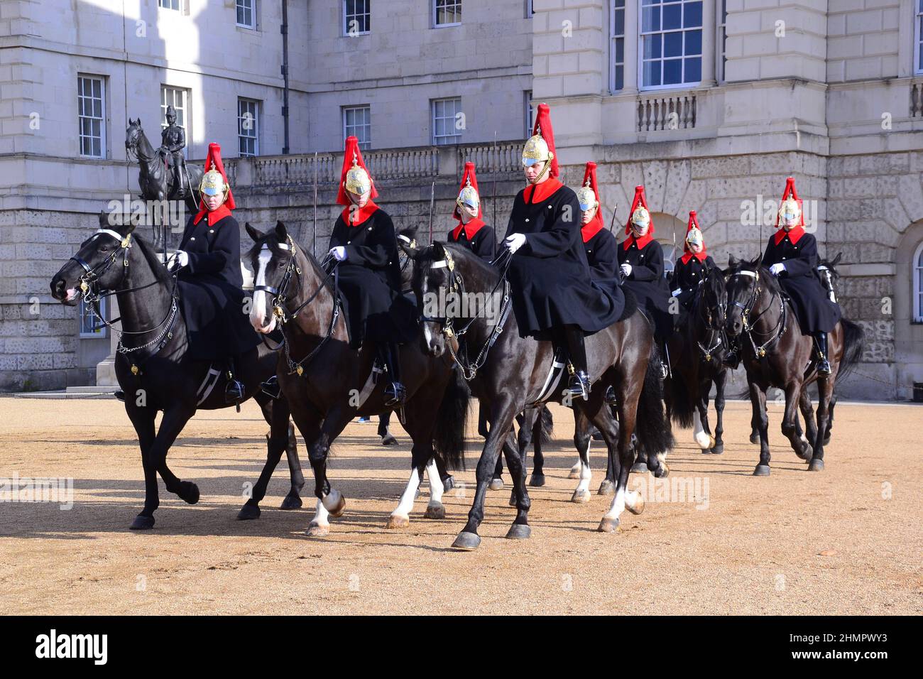The Queen's Life Guard change ceremony on Horse Guards Parade, off ...