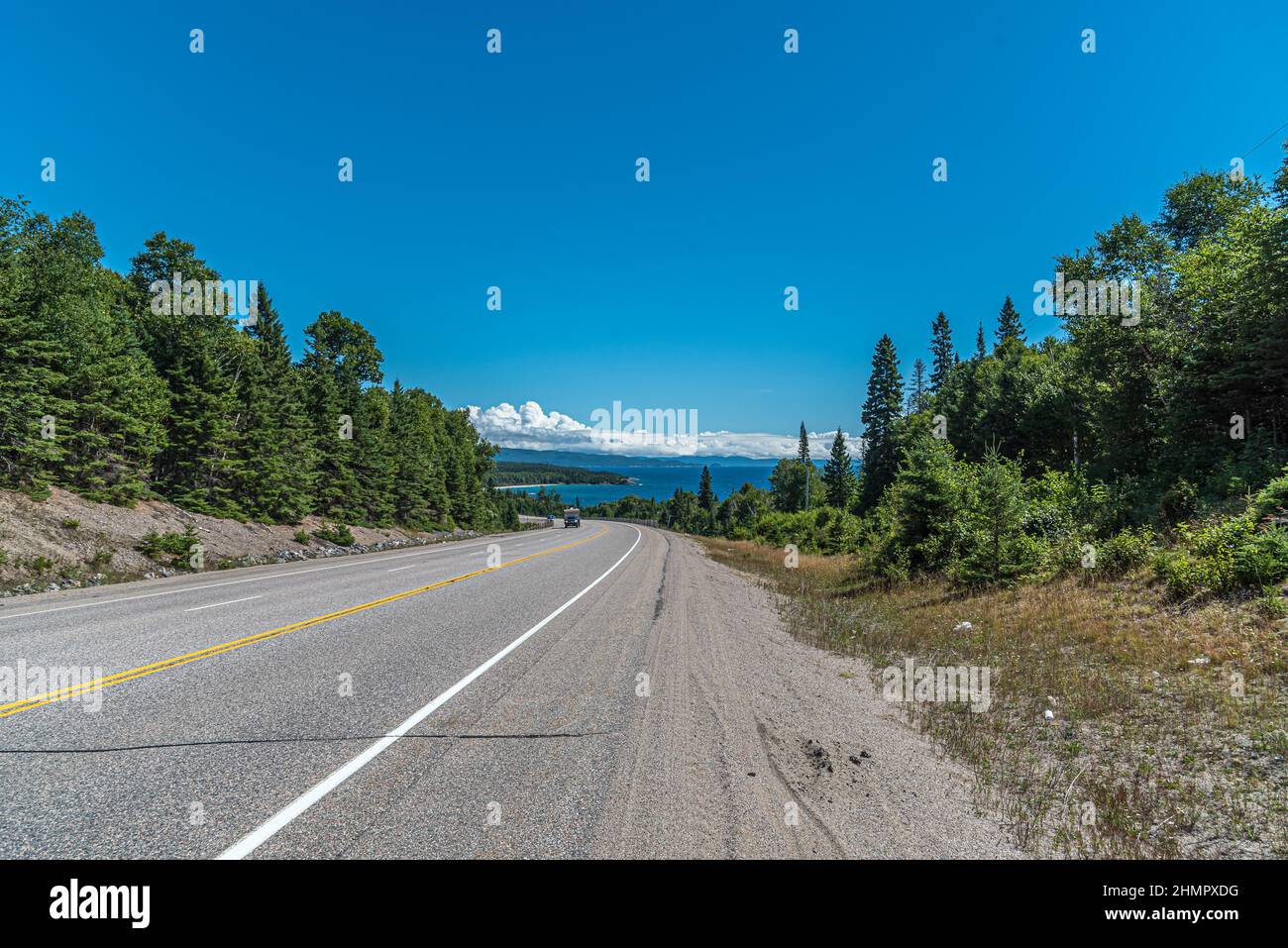 Trans Canada highway along Superior Lake east shore Stock Photo - Alamy