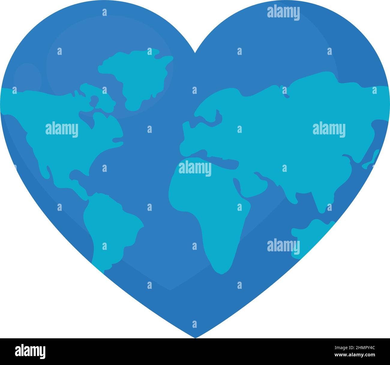 Earth planet in heart shape on white background Stock Vector Image ...
