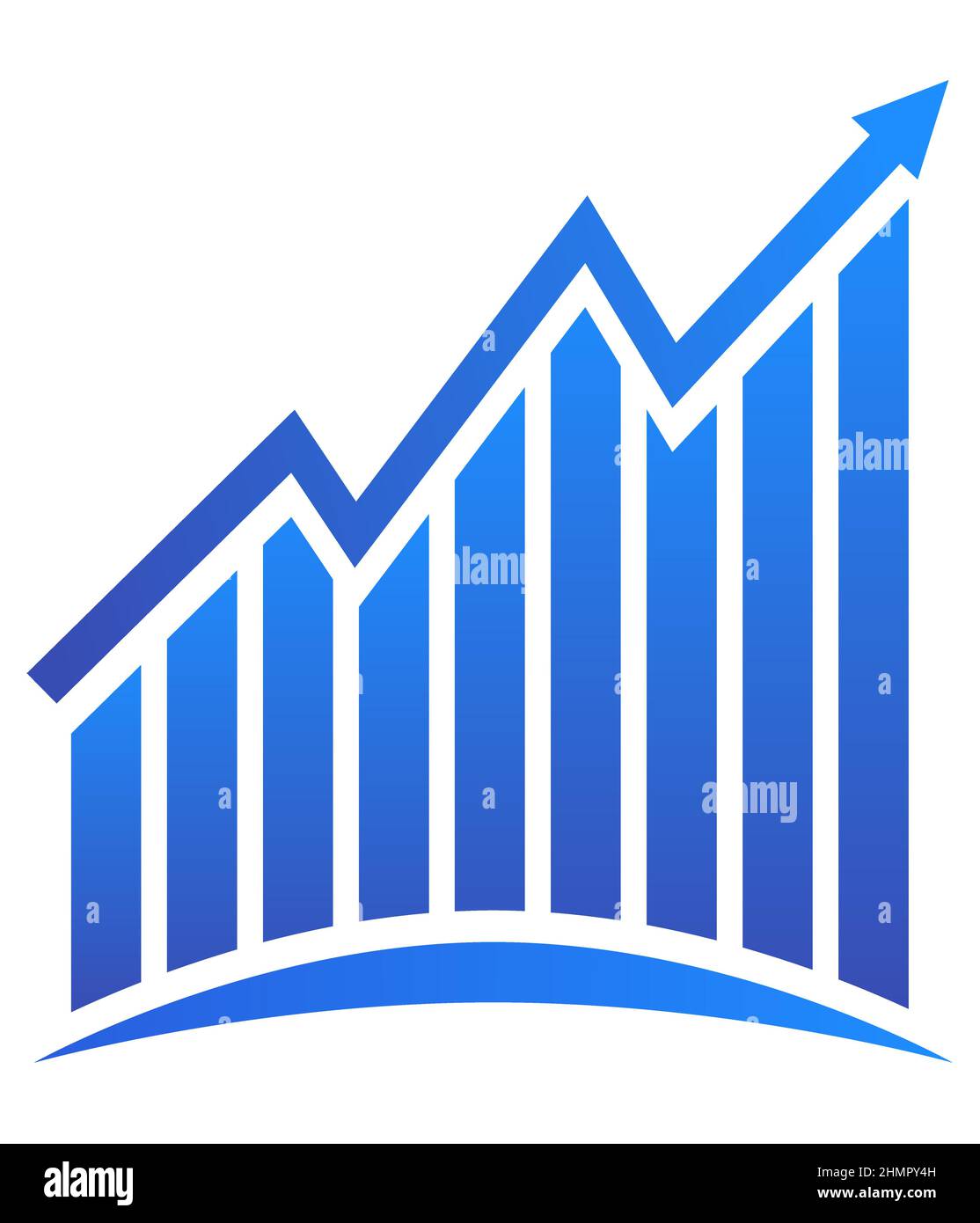 Graph with increase report. Diagram with rise and gain progress. Vector ...