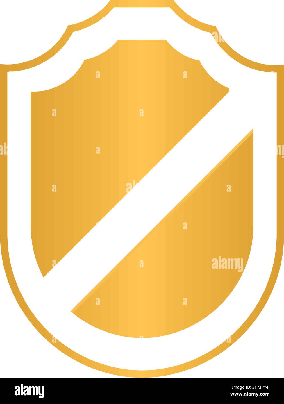 golden shield icon on white background Stock Vector Image & Art - Alamy
