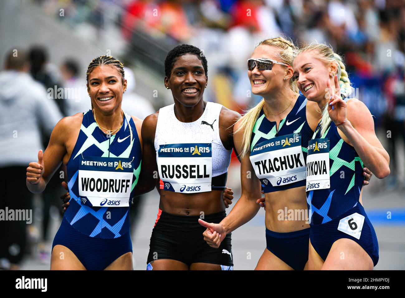 From left, Gianna Woodruff (Women's 400m Hurdles) of Panama, Janieve ...