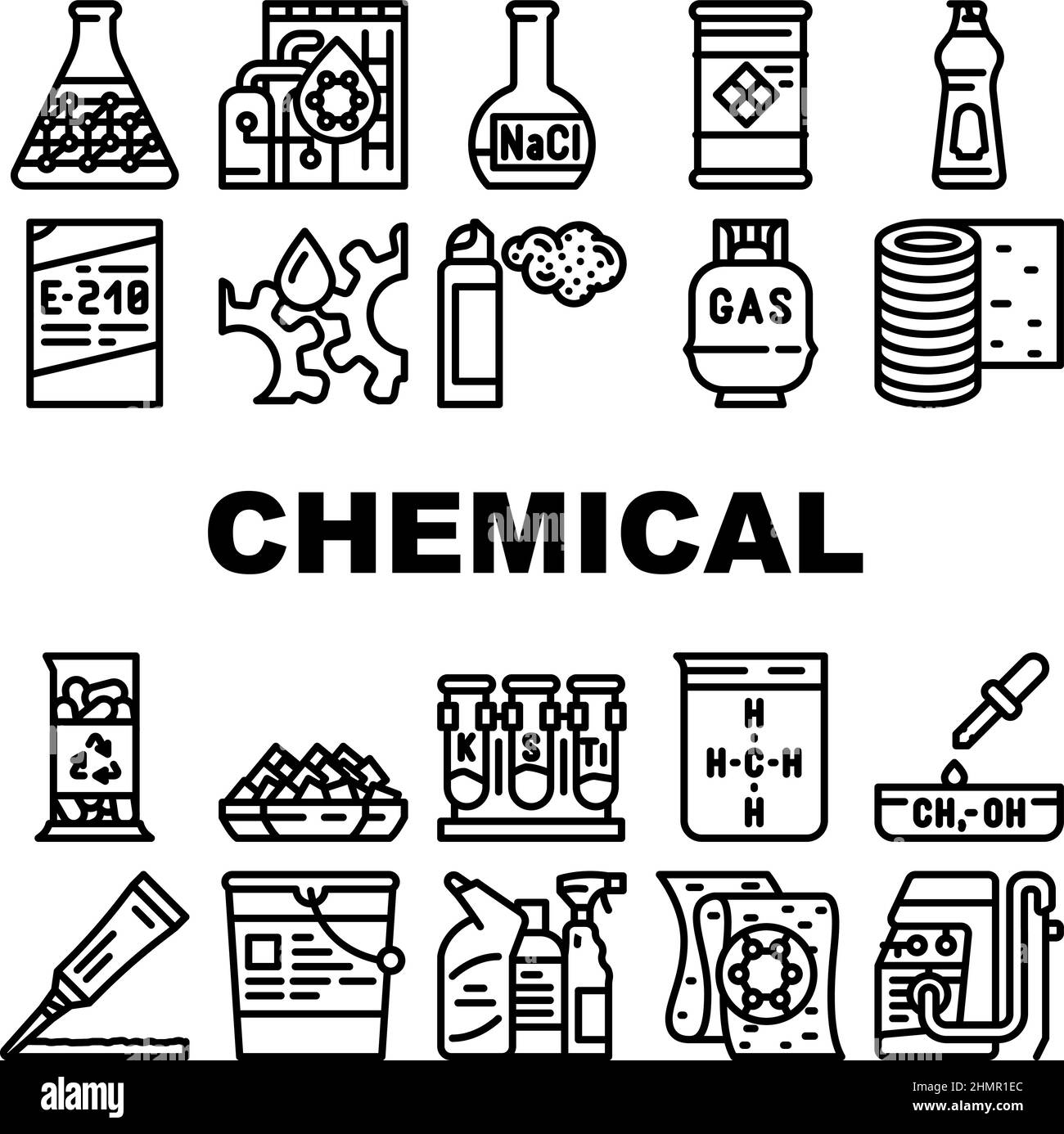 Chemical Industry Production Icons Set Vector Stock Vector Image & Art ...