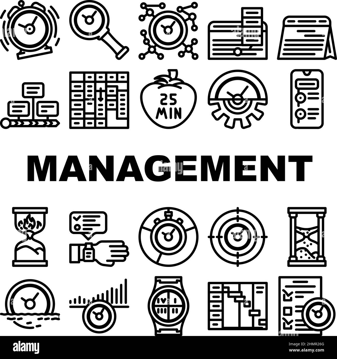 Time Management And Planning Icons Set Vector Stock Vector Image & Art ...