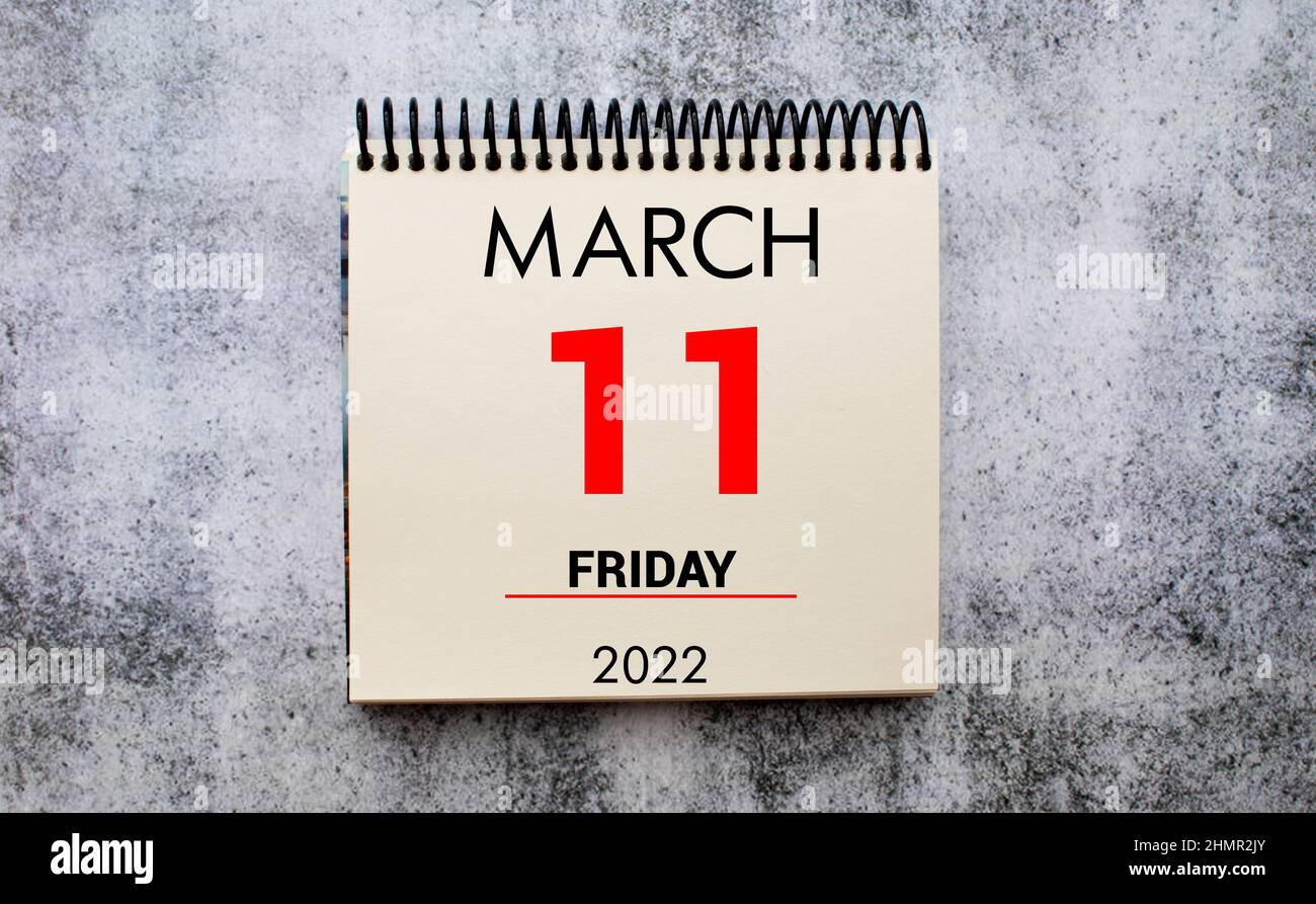 march 11. 11th day of month, calendar date. Stand for desktop calendar ...