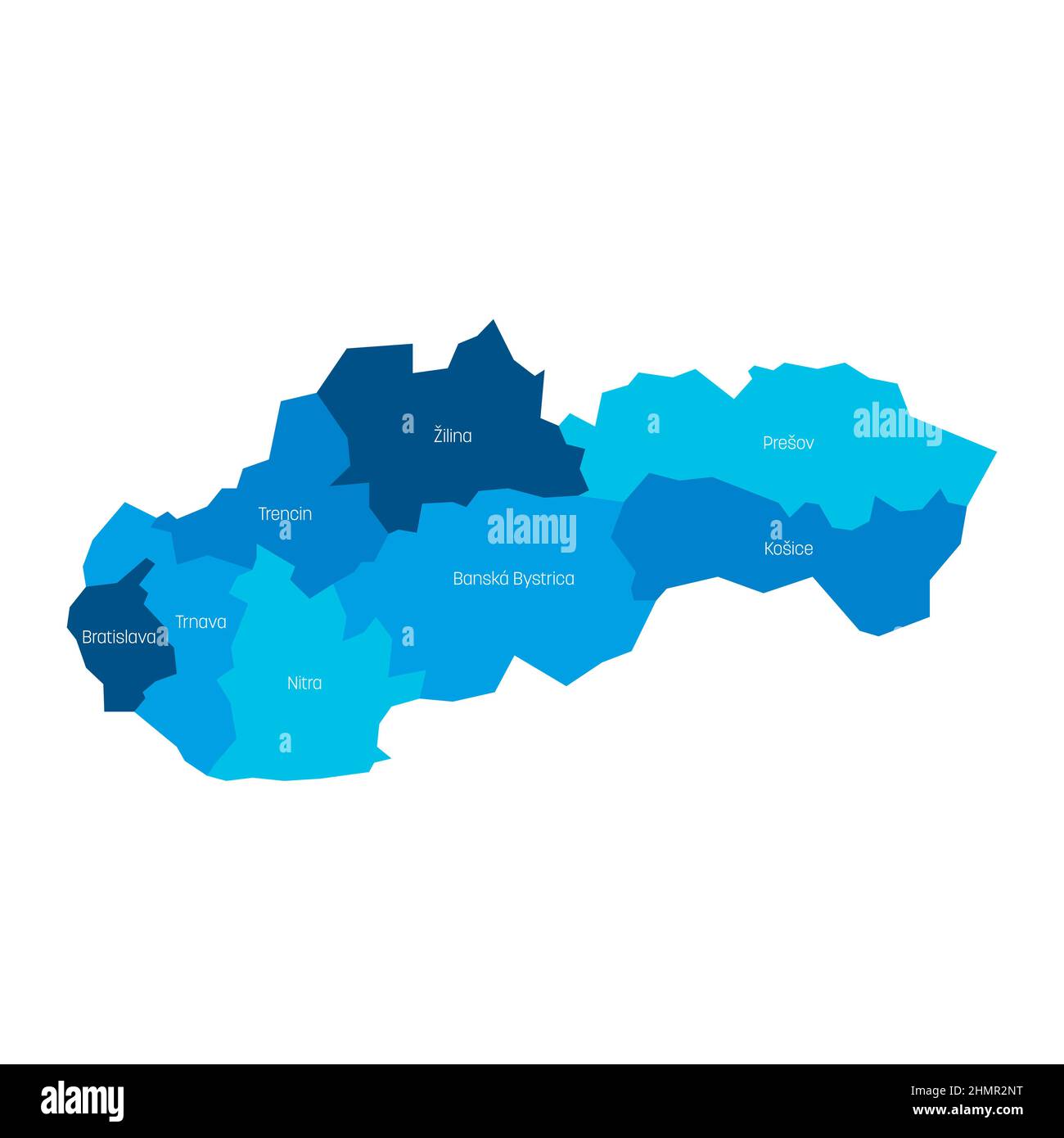 Slovakia - administrative map of regions Stock Vector Image & Art - Alamy