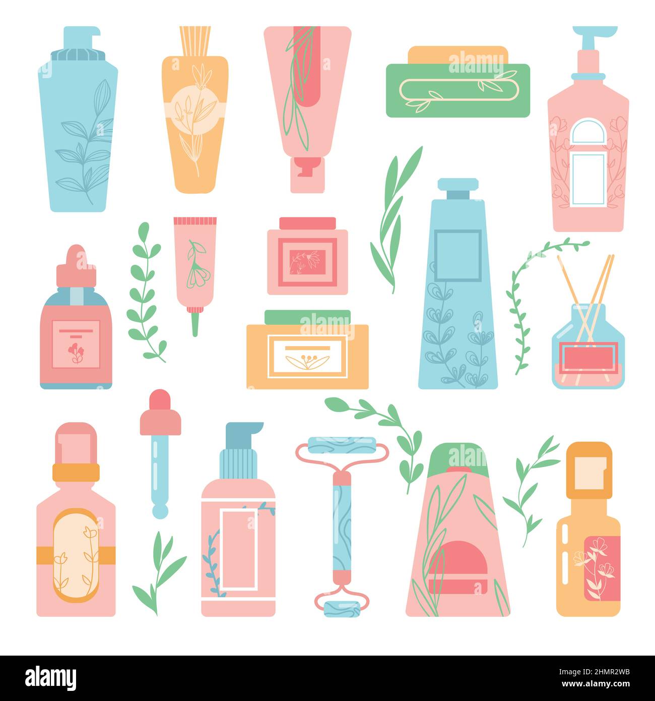 Set beauty products in Stock Vector Images - Alamy
