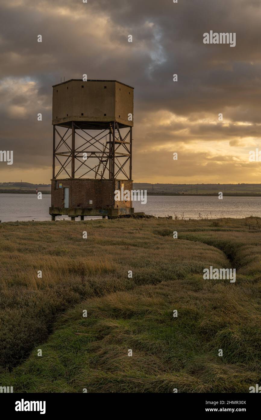 WW2 radar control building disguised as a water tower on the edge of ...
